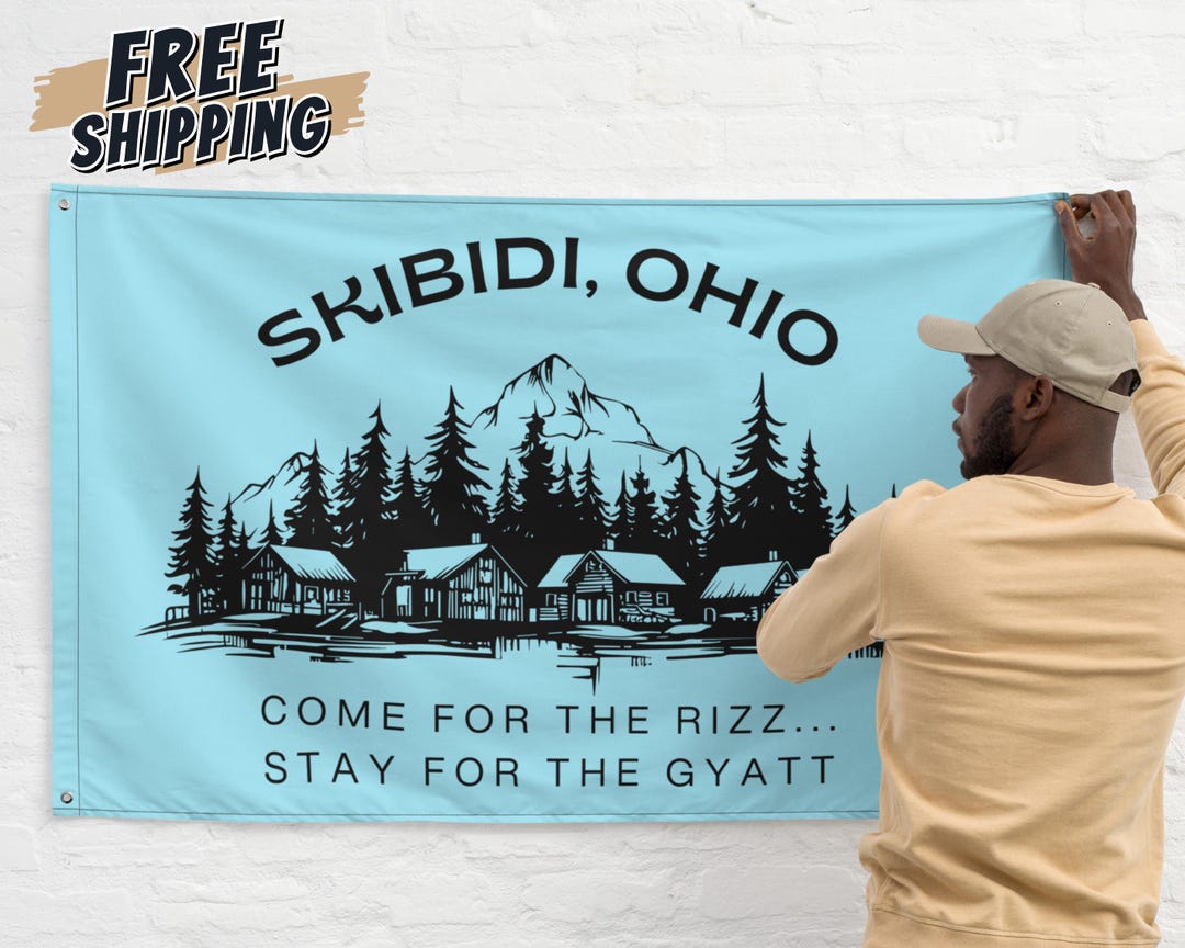 Funny Skibidi Ohio Flag Rizzler Skibidi Toilet Banner Skibidi Shirt ...