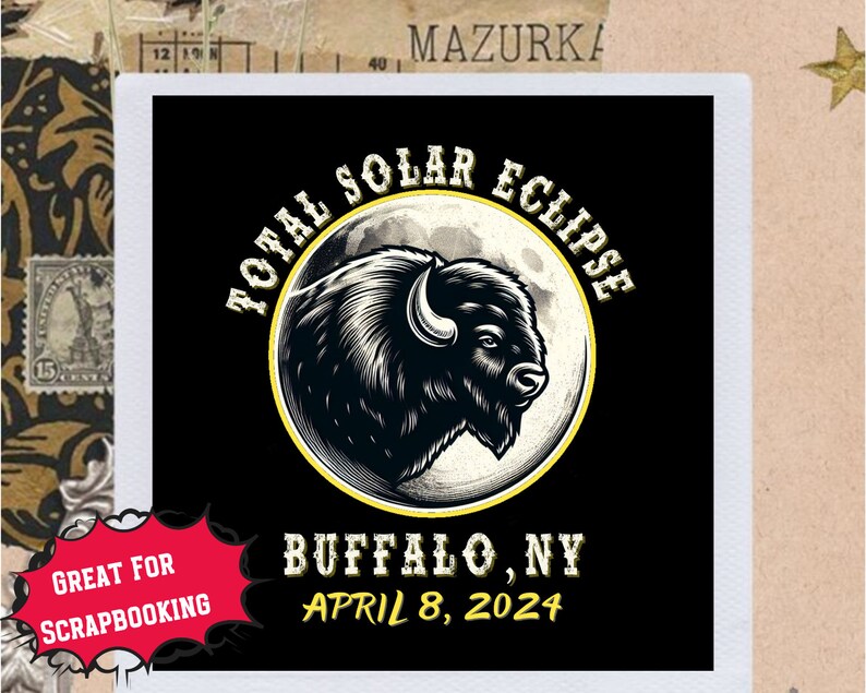Buffalo Total Solar Eclipse 2024 SVG Path of Totality April 8 2024 ...