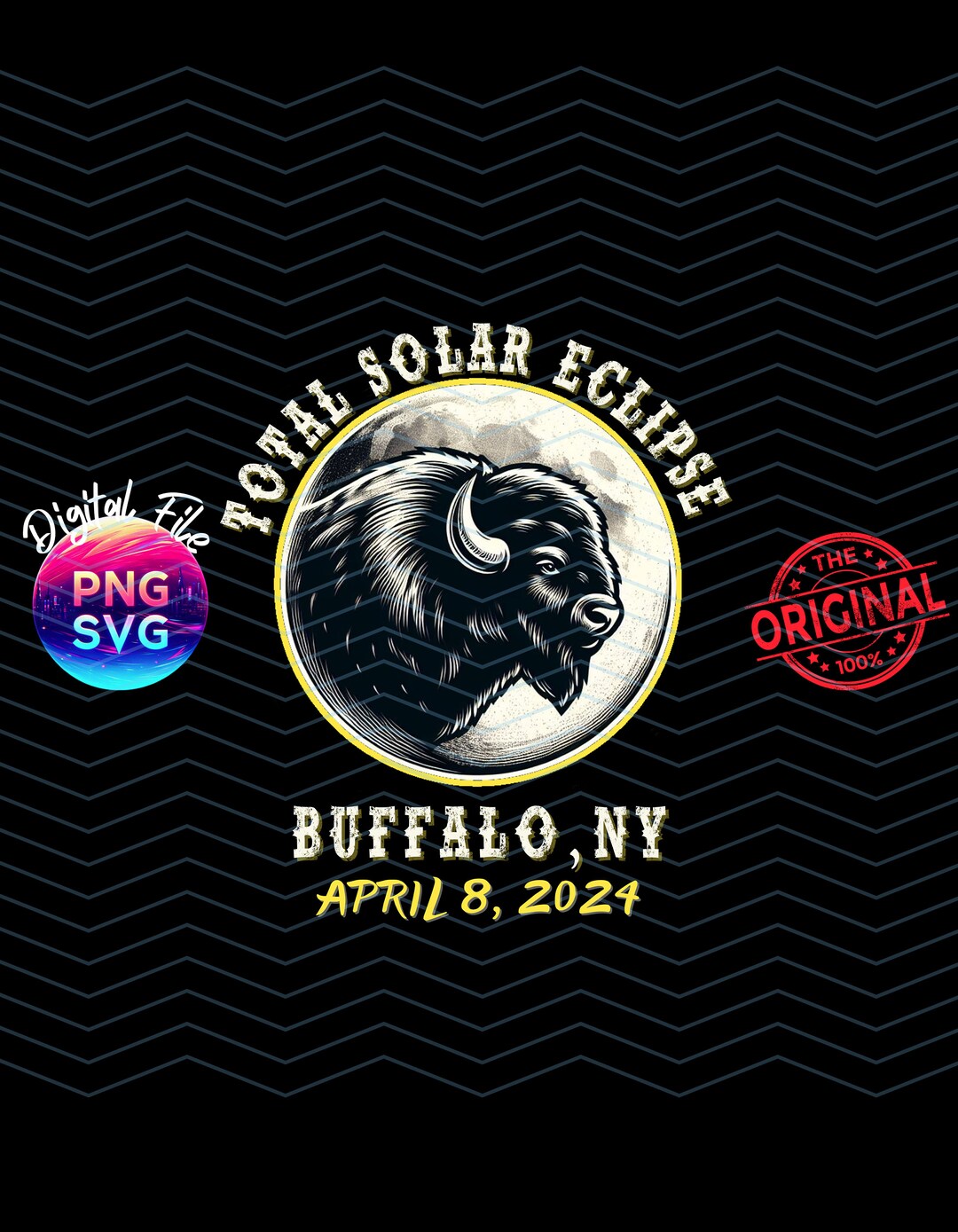 Buffalo Total Solar Eclipse 2024 SVG Path of Totality April 8 2024 ...