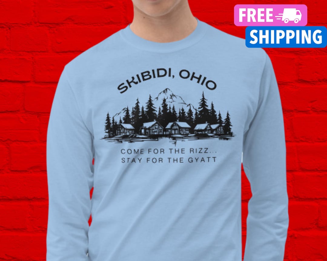 Funny Skibidi Ohio Shirt Long Sleeve Rizzler Skibidi Toilet Shirt ...
