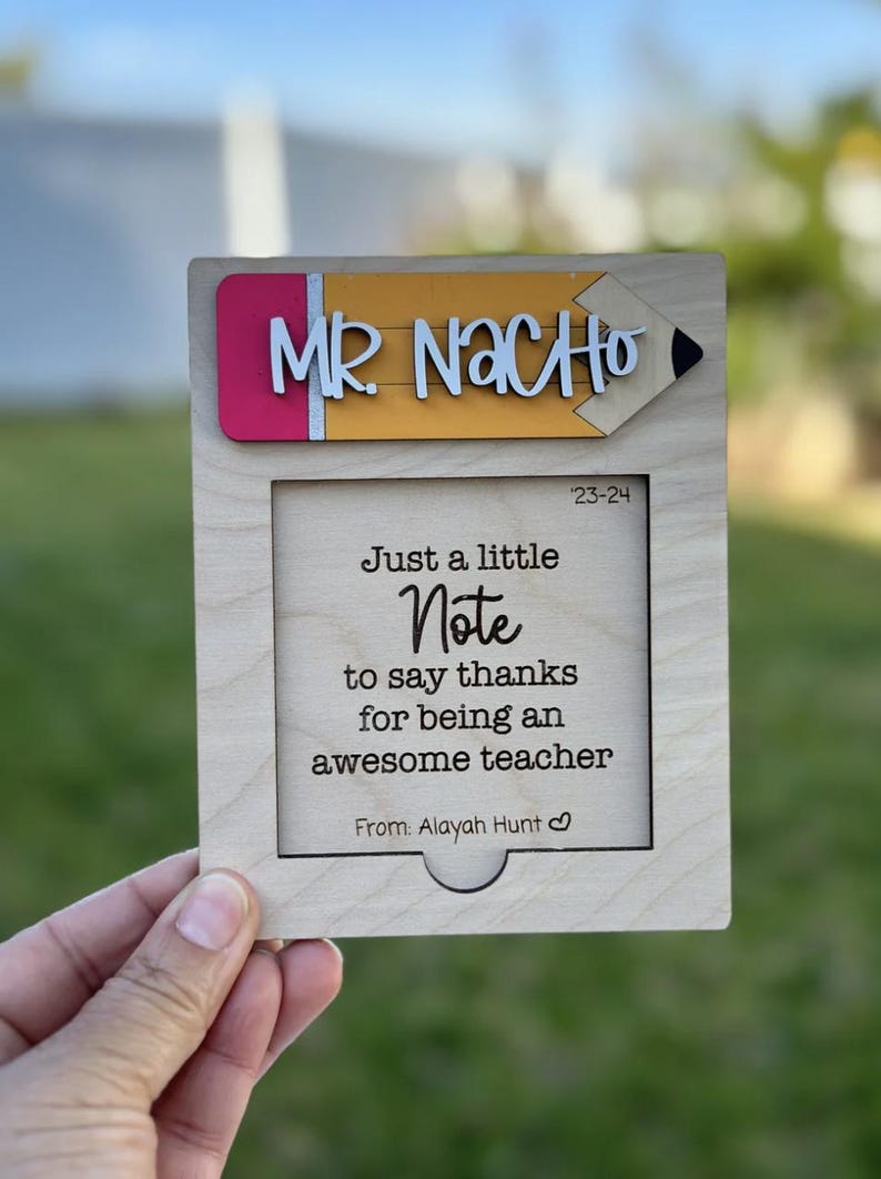 Personalized Pencil Sticky Notepad Holder - Etsy