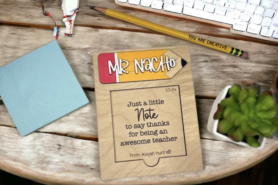 Personalized Pencil Sticky Notepad Holder - Etsy