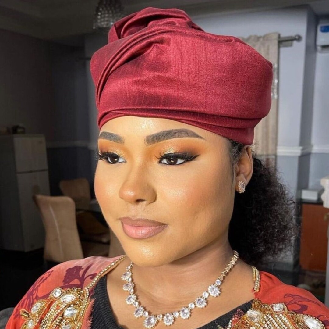 100% Raw Indian Dupioni Silk Head Wrap, Women Hair Scarf African Gele ...