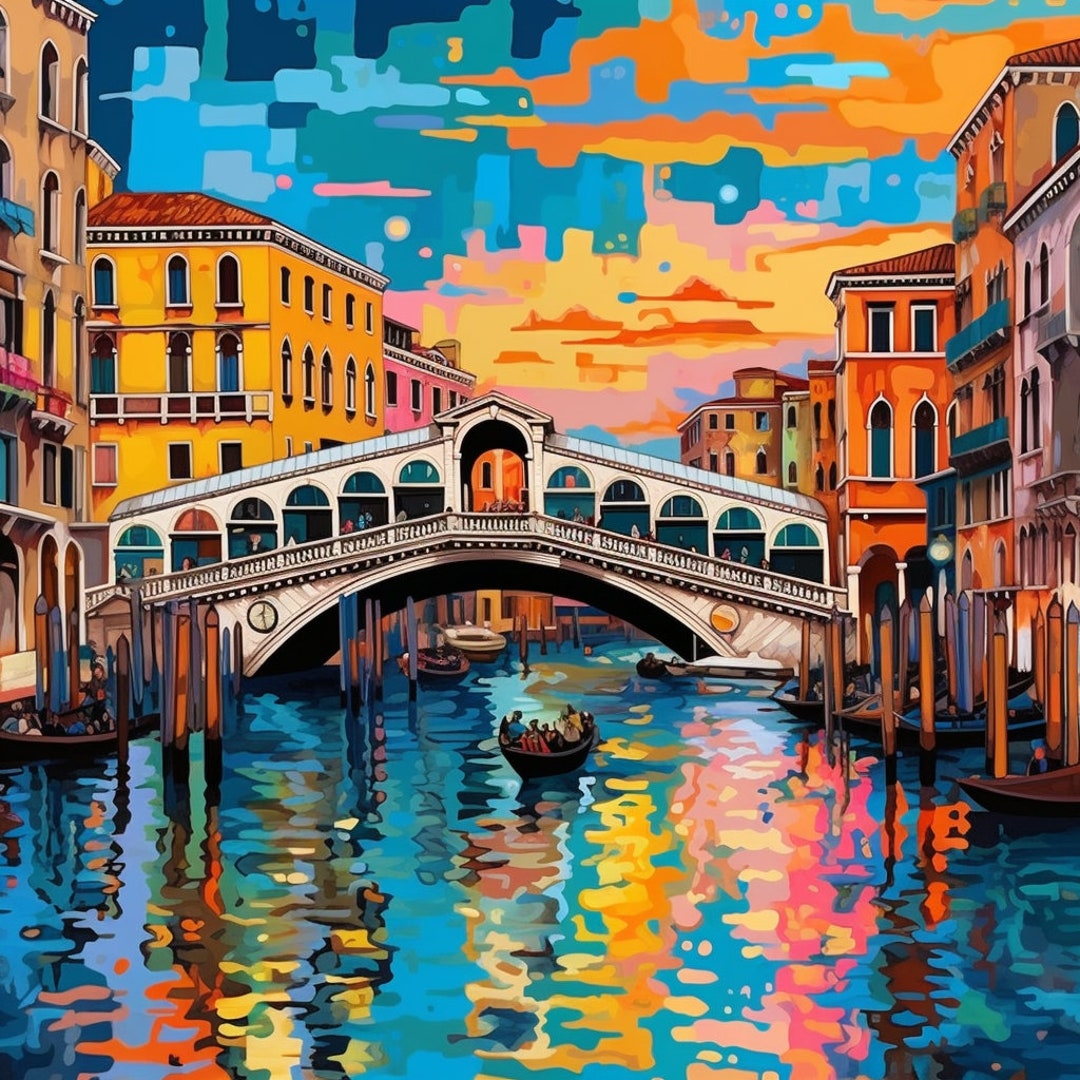 Pop Art in Venice is a Digital Wall Art That Shows the Beauties of ...