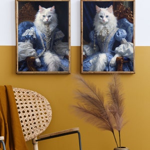Renaissance-inspired Noble Cats Art Print - Instant Download Wall Decor ...