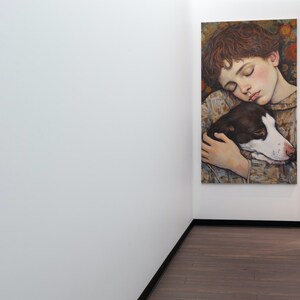 Boy With Dog Art Print, Digital Art Print, Museum Poster, Wall Decor ...