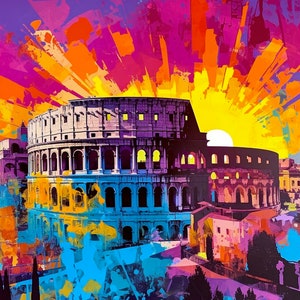 Pop Art in Rome is a Digital Wall Art That Shows the Beauties of Italy ...