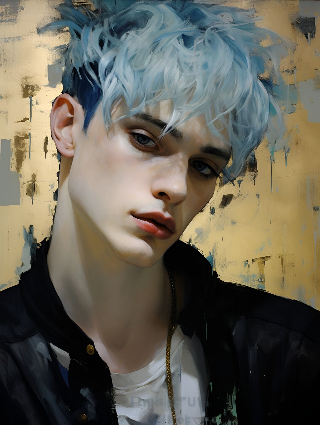 BLUE BOY is a Realistic Painting, an Art Nouveau Illustration. Wall ...