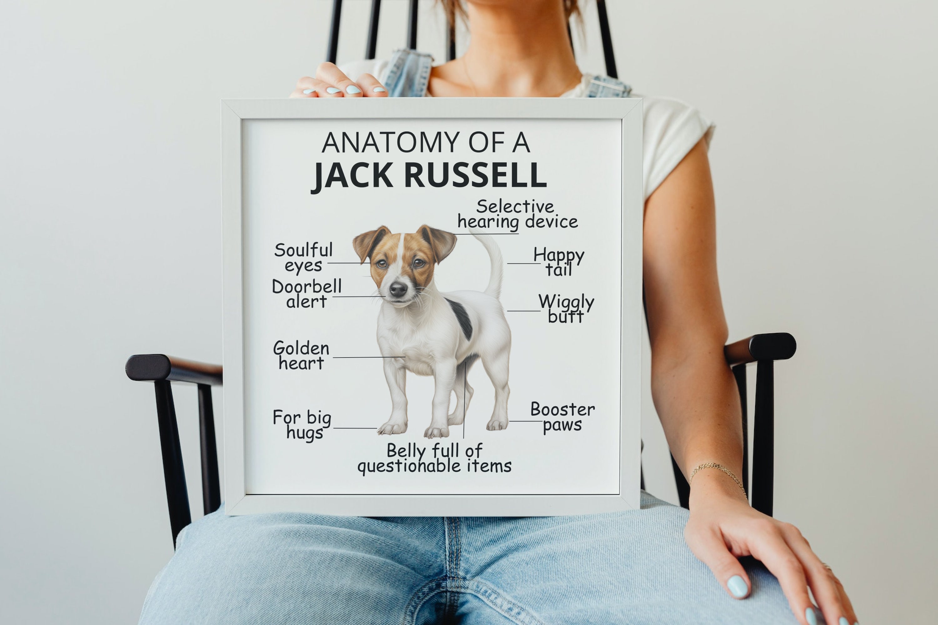 Charming Jack Russell Print With Humorous Captions - DIY Wall Art for ...