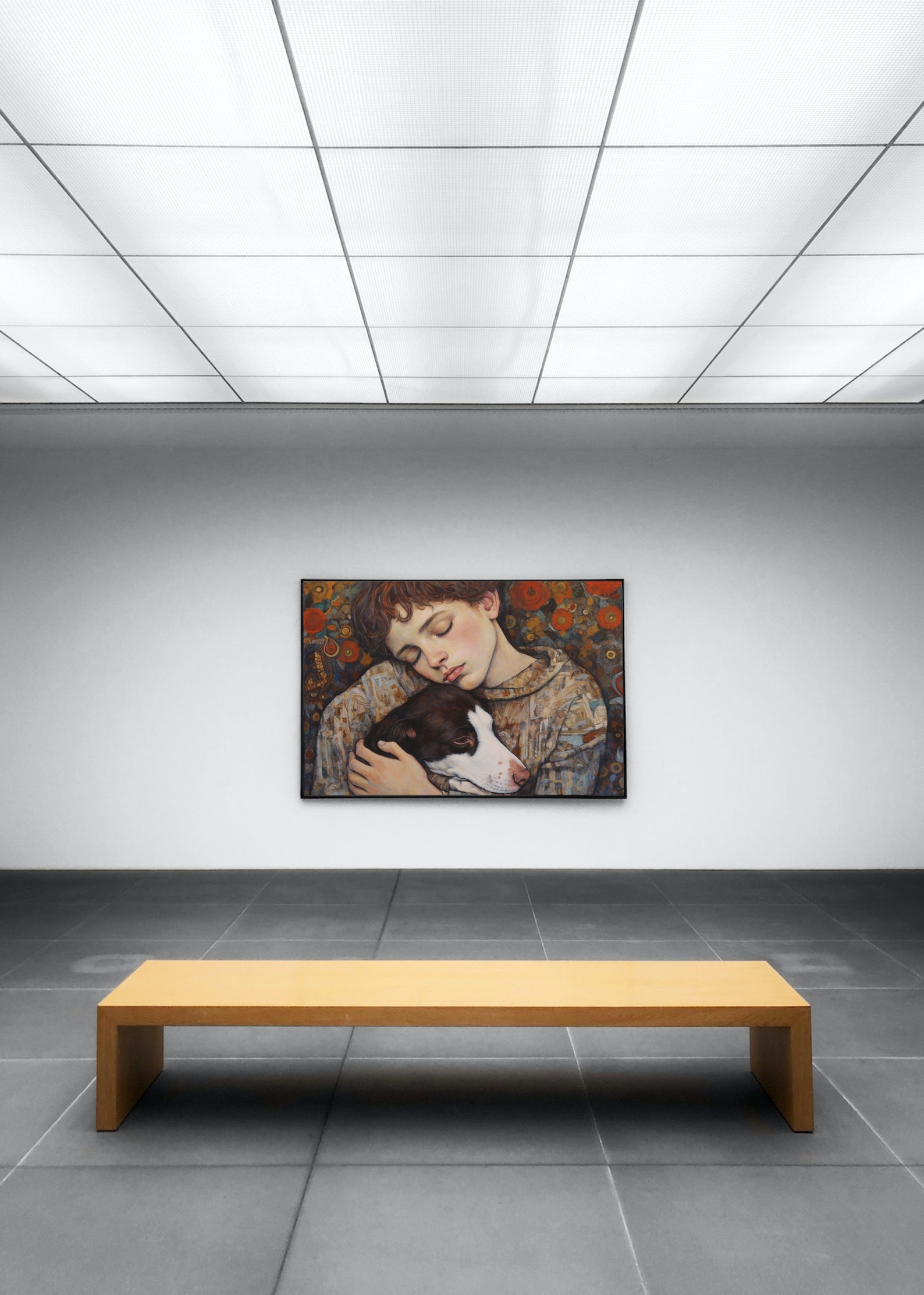 Boy With Dog Art Print, Digital Art Print, Museum Poster, Wall Decor ...