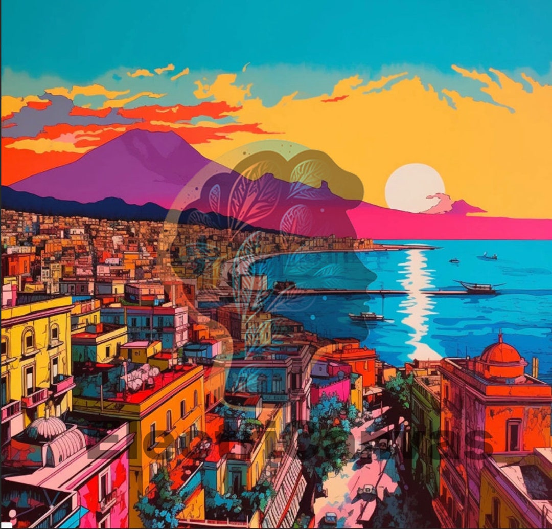 Pop Art in Naples is a Digital Wall Art That Shows the Beauties of ...