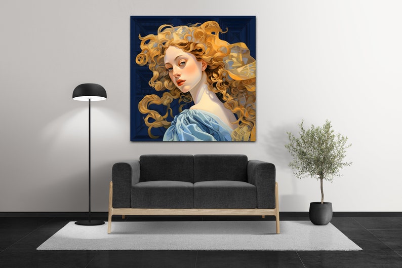 Botticelli Style Painting is a Portrait of a Red Haired Girl, a ...