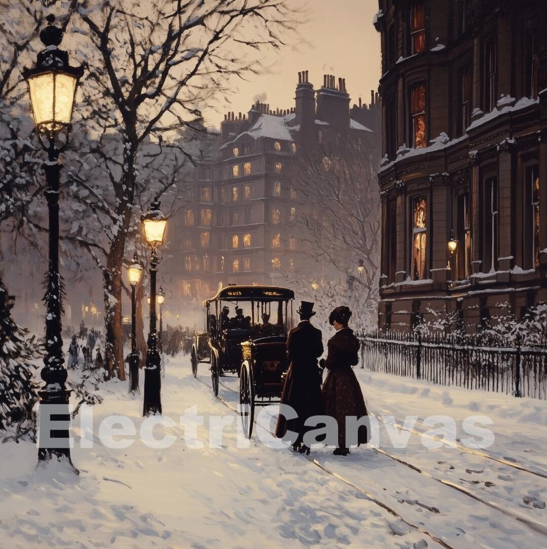 4 Vintage Winter Scenes | Victorian Christmas Art for Holiday Decor ...