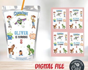Toy Story Custom Capri Sun Juice Pouch Birthday Party Favors Customized ...