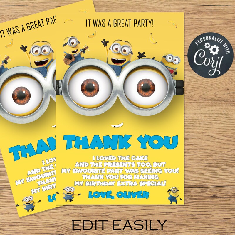 Minion Thank You - Etsy