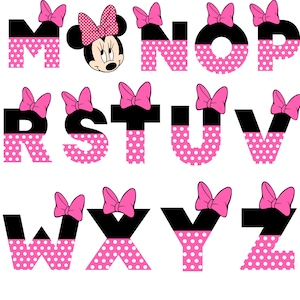 Instant Download Minnie Mouse Alphabet and Numbers PNG , Minnie Mouse ...