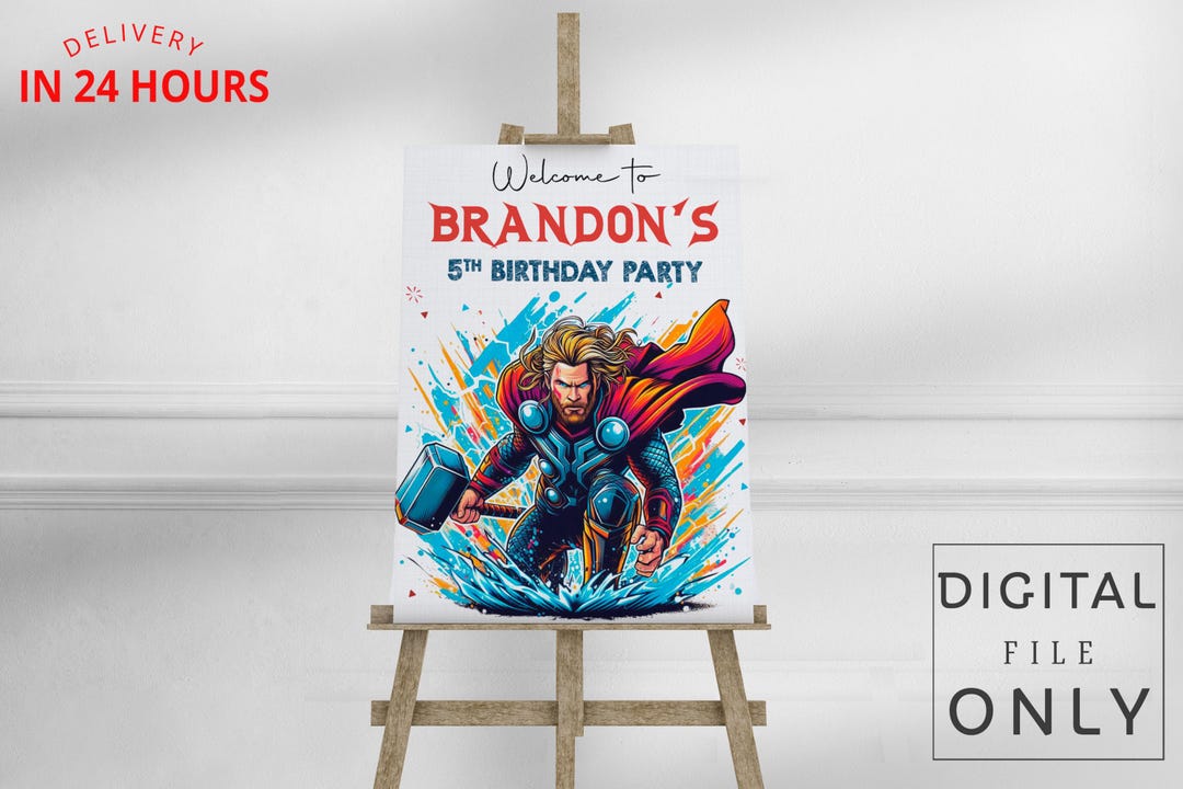 Thor Birthday Welcome Sign, Avengers Custom Birthday Welcome Sign ...