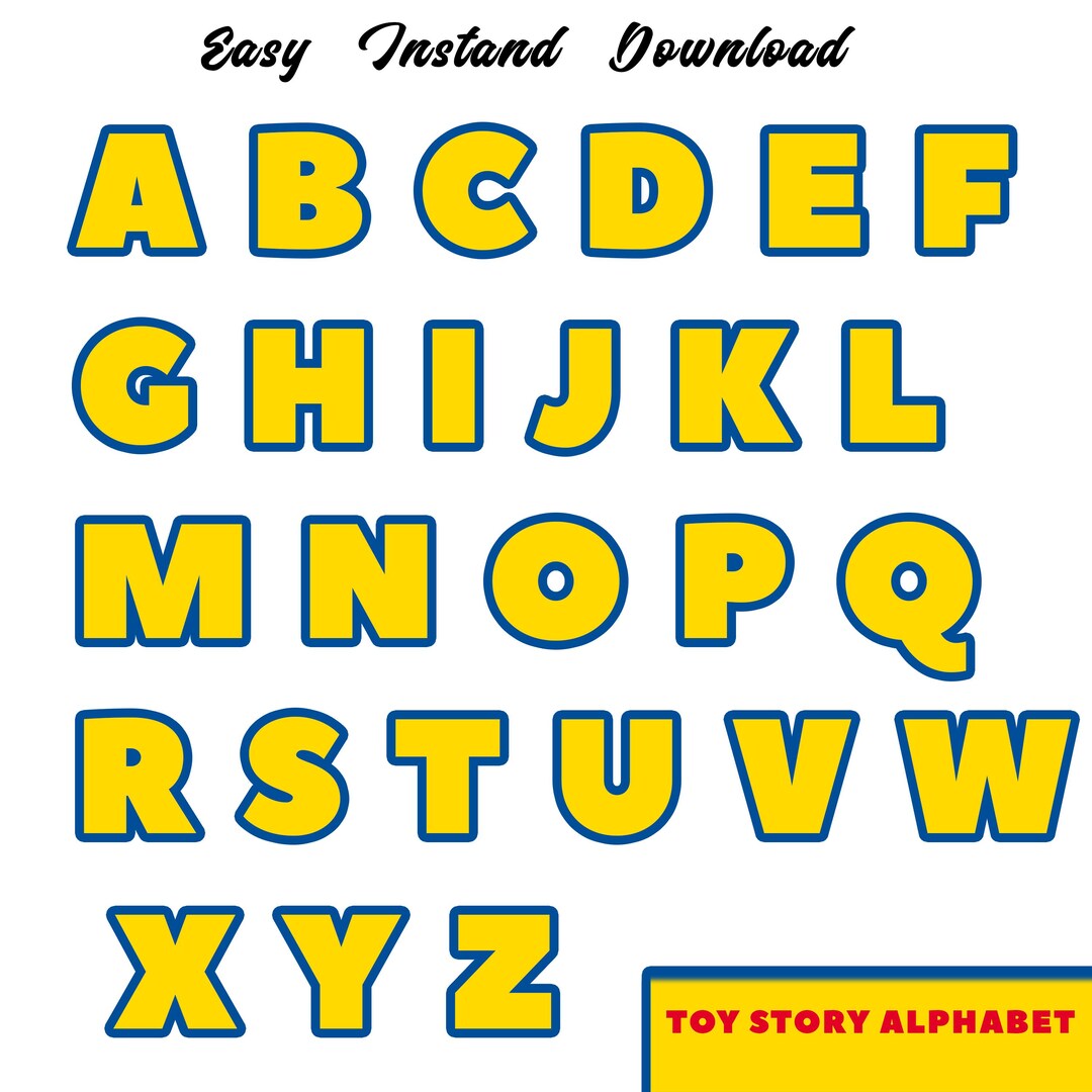 Toy Story Alphabet, Story Font, Toy Font, PNG, Toy Story Font Bundle ...