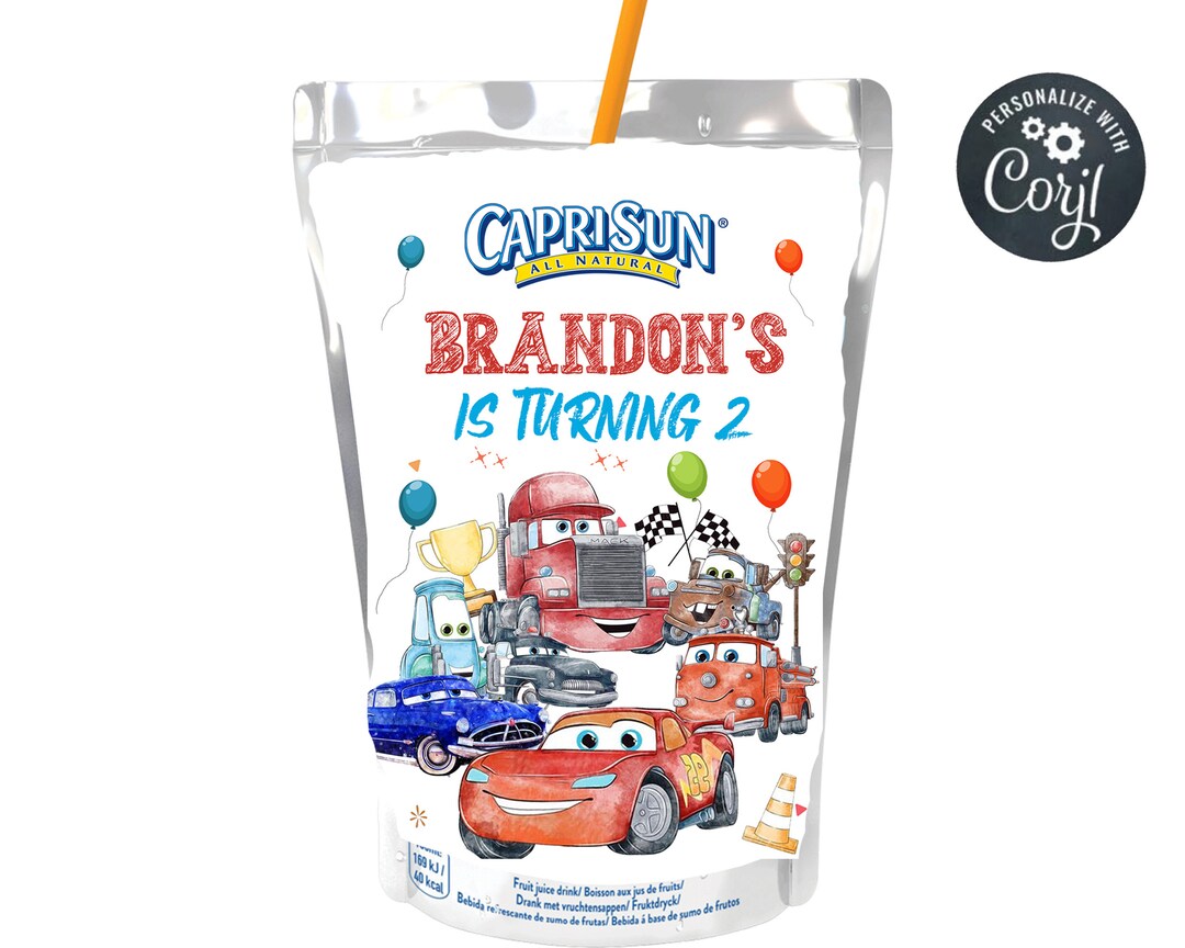 Lightning Mcqueen Capri Sun Template, Cars Blank Capri Sun Template ...