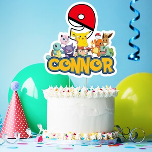 Printable Pikachu Cake Topper , Birthday Party Cake Topper, Birthday ...