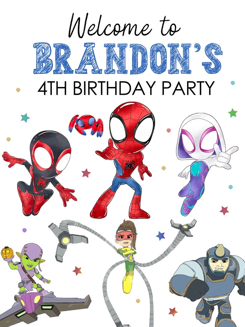 Spidey and His Amazing Friends Birthday Welcome Sign Spidey - Etsy Ireland