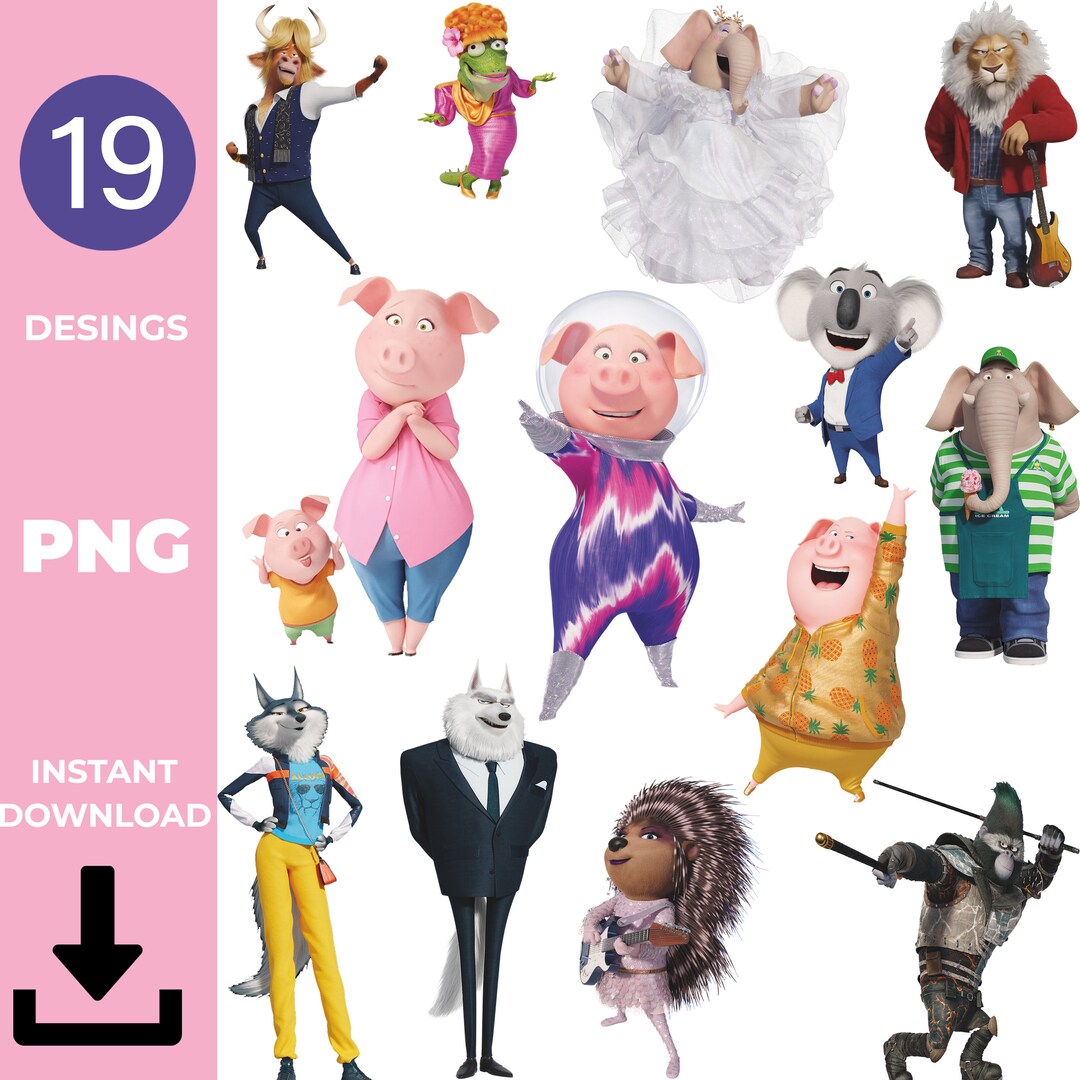 Instant Download Sing 19 PNG , Sing Party Supplies, Sing Cake Topper ...