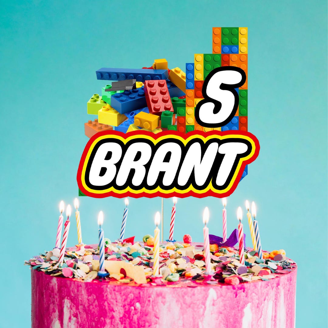 Printable Blocks Cake Topper, Building Blocks Birthday Cake Topper ...