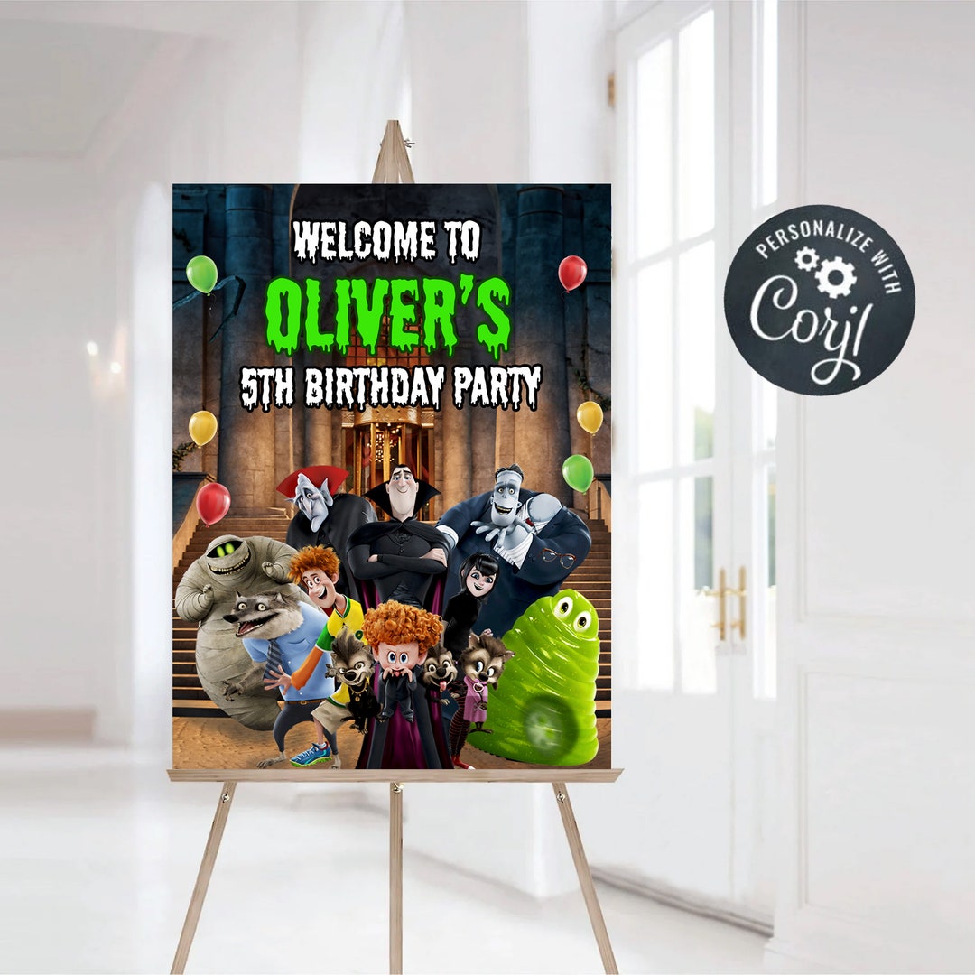 Hotel Transylvania Birthday Welcome Sign, Hotel Transylvania ...