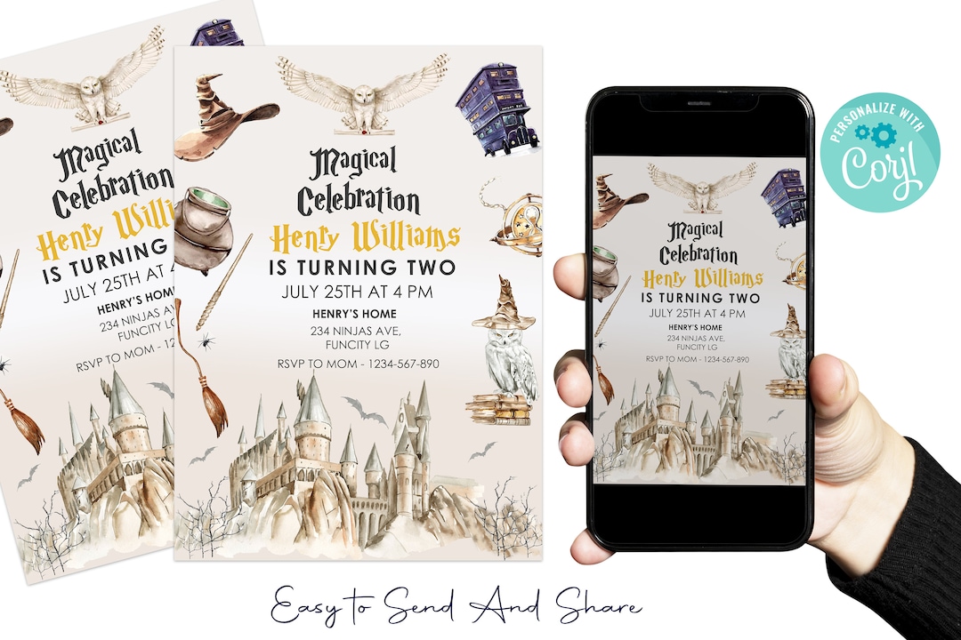 Printable Wizard Invitation,wizard Birthday Invitation, Wizard ...