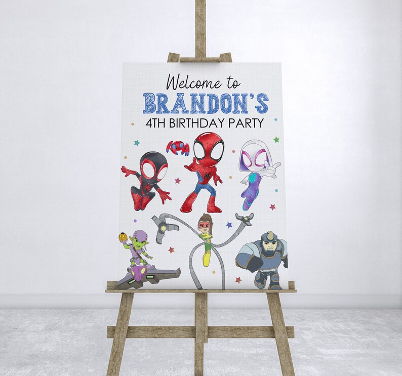 Spidey and His Amazing Friends Birthday Welcome Sign Spidey - Etsy Ireland