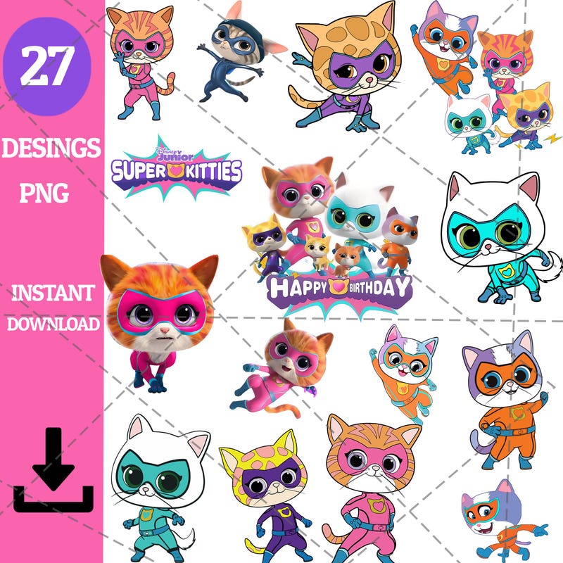 Superkitties Clipart - Etsy
