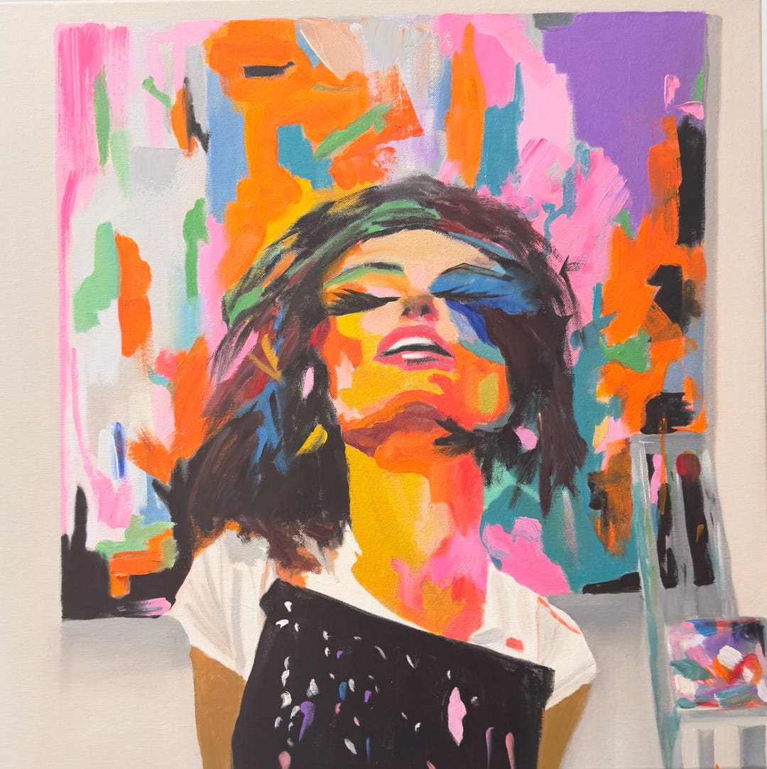 Vibrant Abstract Portrait - Dynamic Colors and Unique Design for Modern ...