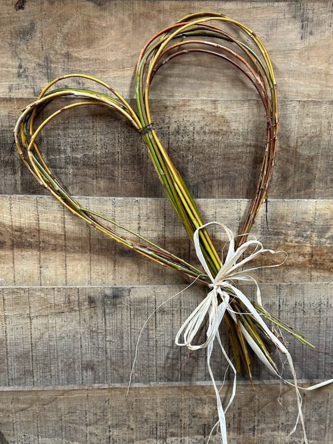 Handcrafted Willow Heart Wreath/natural Rustic Love Heart/flower ...
