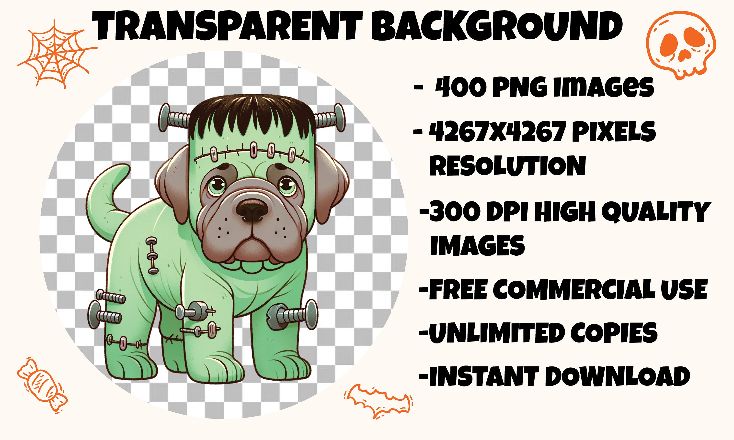 Spooky Dogs PNG Clipart Bundle 200 High Quality 300DPI Images ...