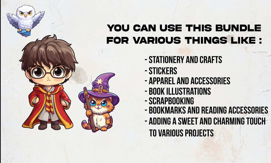 Chibi Wizard School Clipart Cute Witch Illustration Sticker Use Kawaii ...