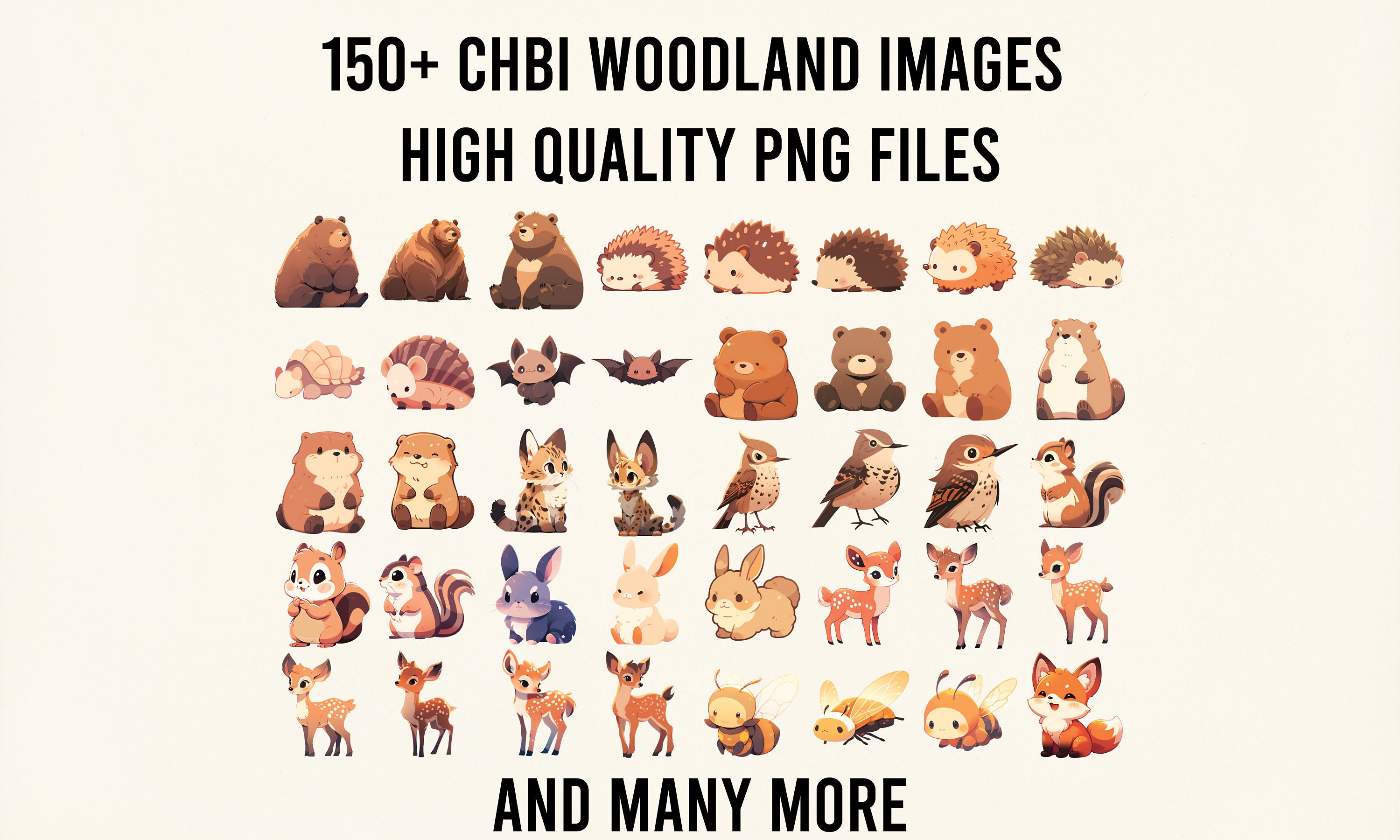 300 Mega Woodland Bundle Animals Clipart Watercolor Bundle, Commercial ...