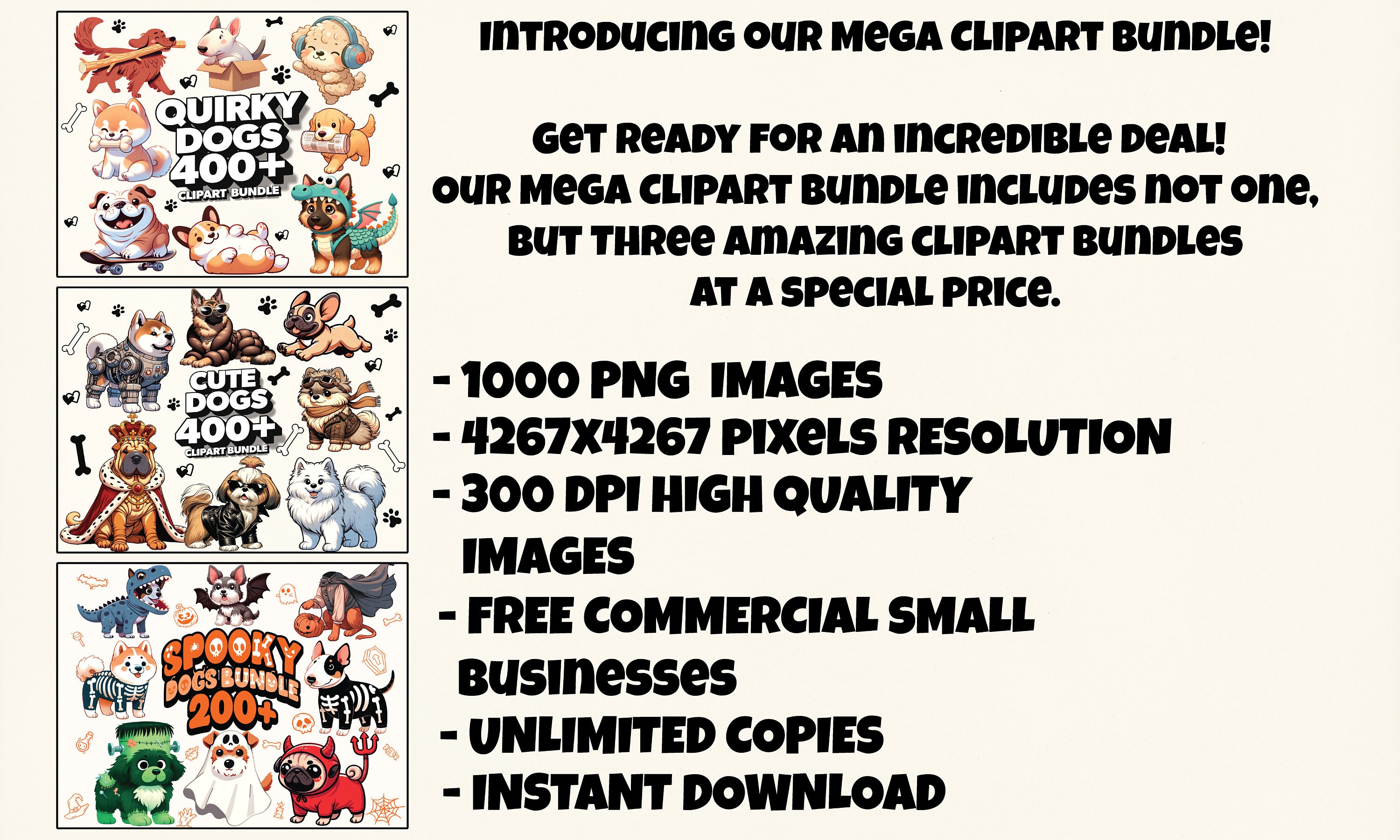 Mega Dogs PNG Clipart Bundle | 1000+ High Quality 300DPI Images ...
