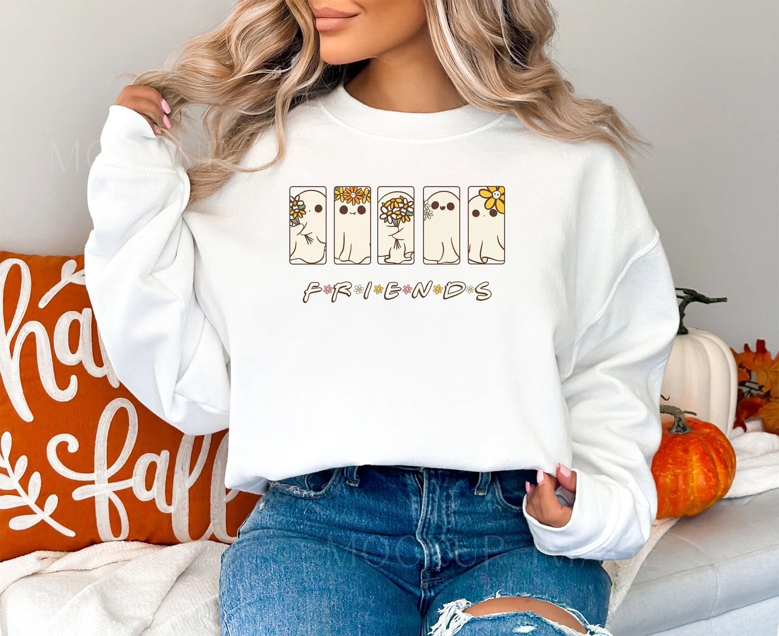 Floral Ghost Bundle Svg Daisy Ghost Outline Svg, Spooky Season Svg ...