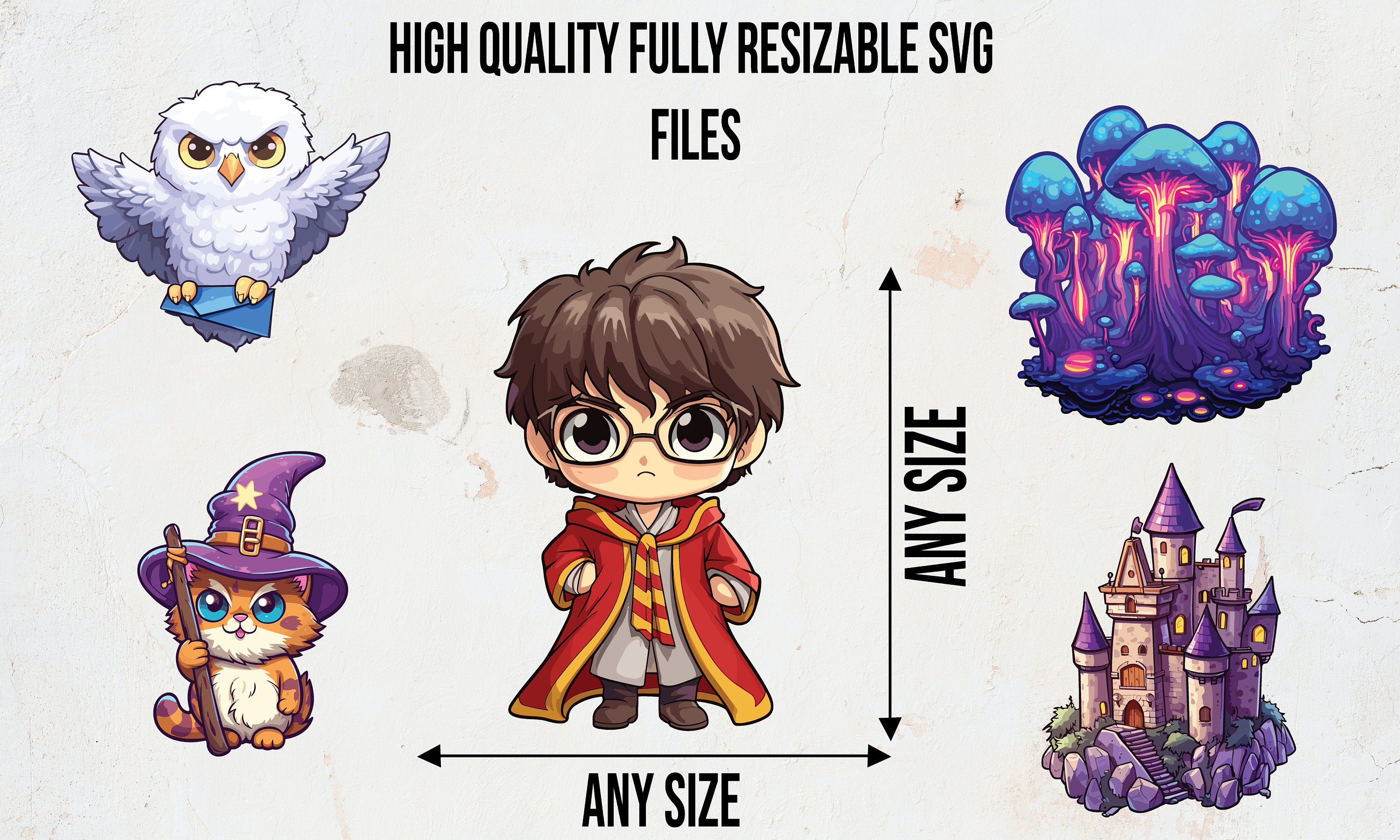 550 Mega Wizard Clipart Bundle Commercial Use 450 Clip Art Images Wizarding School PNG Magic ...