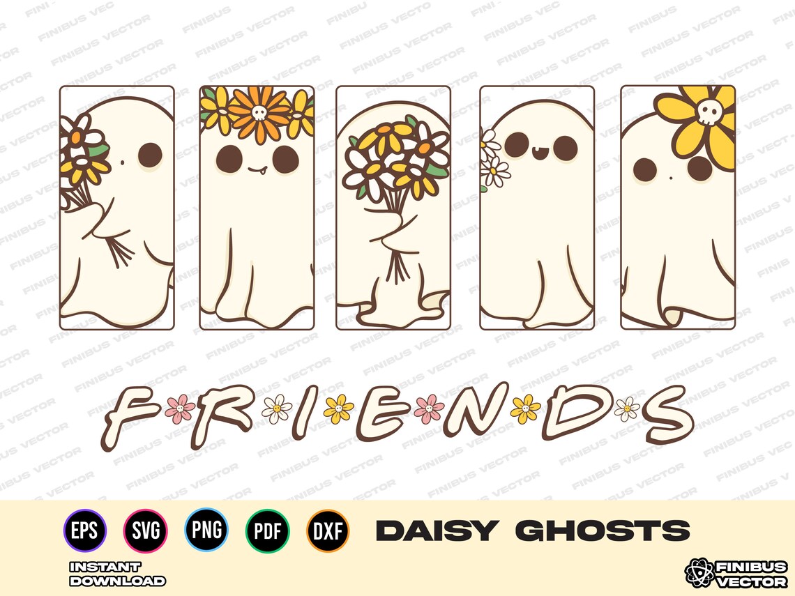Floral Ghost Bundle Svg Daisy Ghost Outline Svg Spooky Season - Etsy
