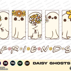 Floral Ghost Bundle Svg Daisy Ghost Outline Svg, Spooky Season Svg ...