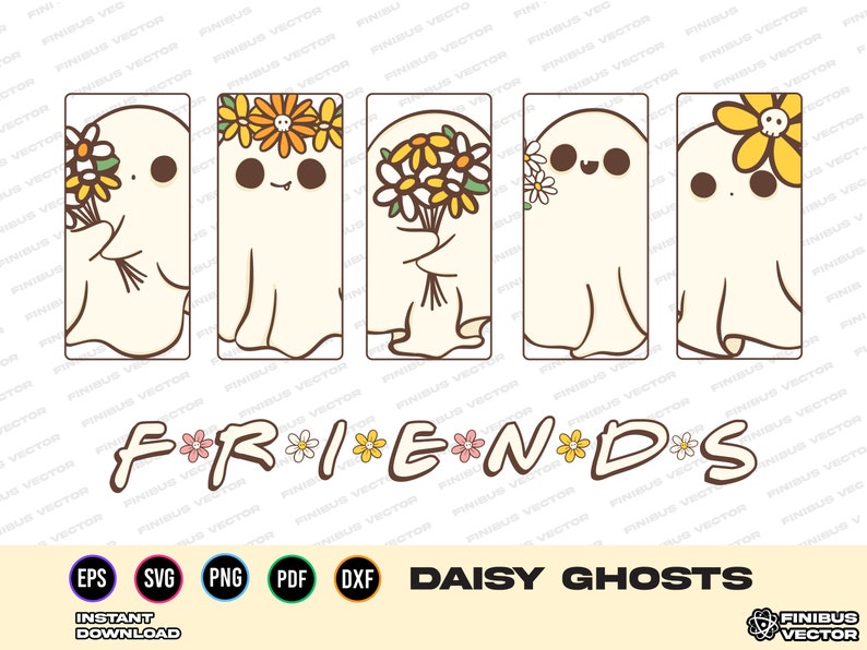 Floral Ghost Bundle Svg Daisy Ghost Outline Svg Spooky Season - Etsy