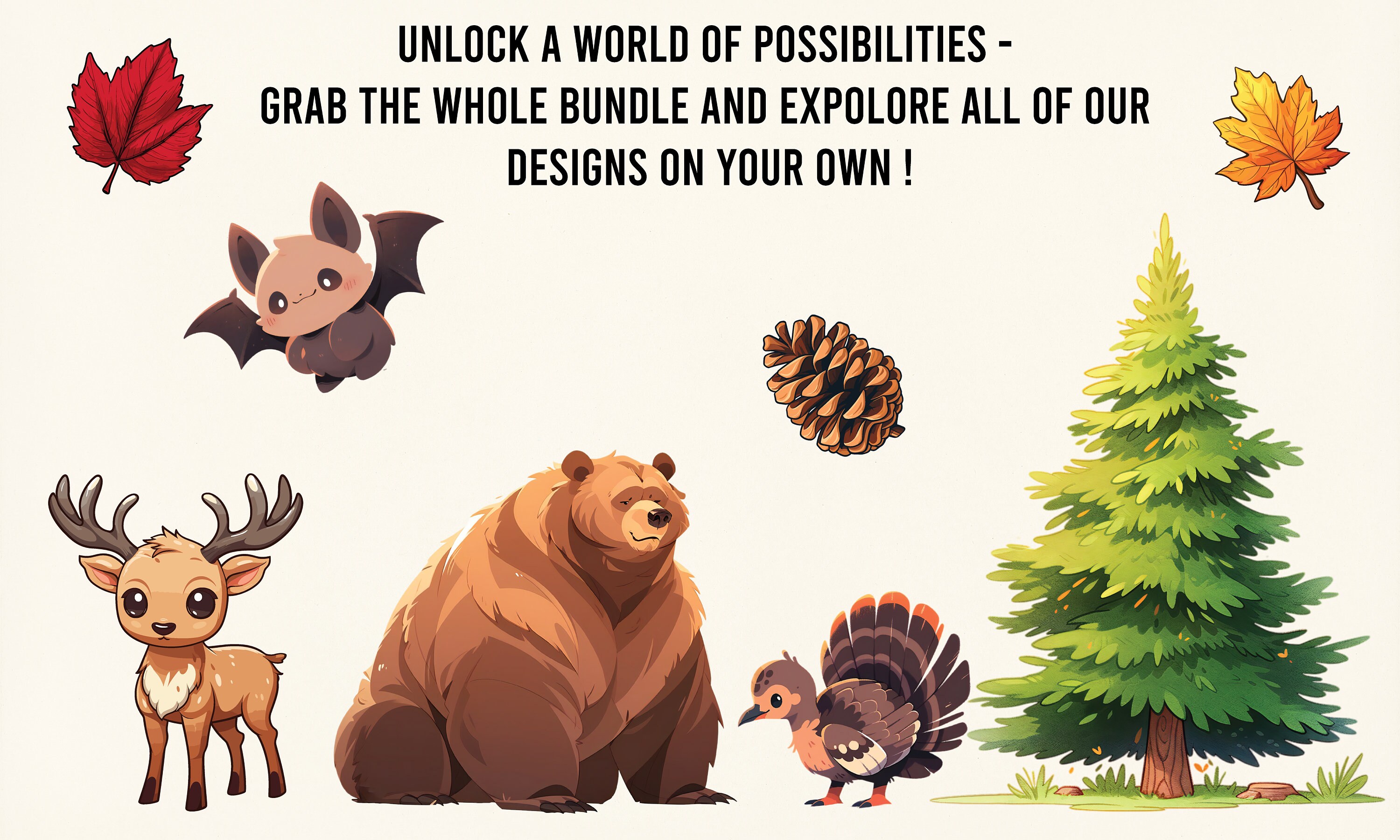 300 Mega Woodland Bundle Animals Clipart Watercolor Bundle, Commercial ...