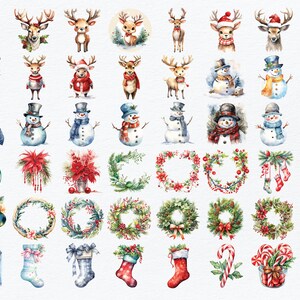 300+ Watercolor Christmas Clipart Bundle , Santa Claus Clipart ...