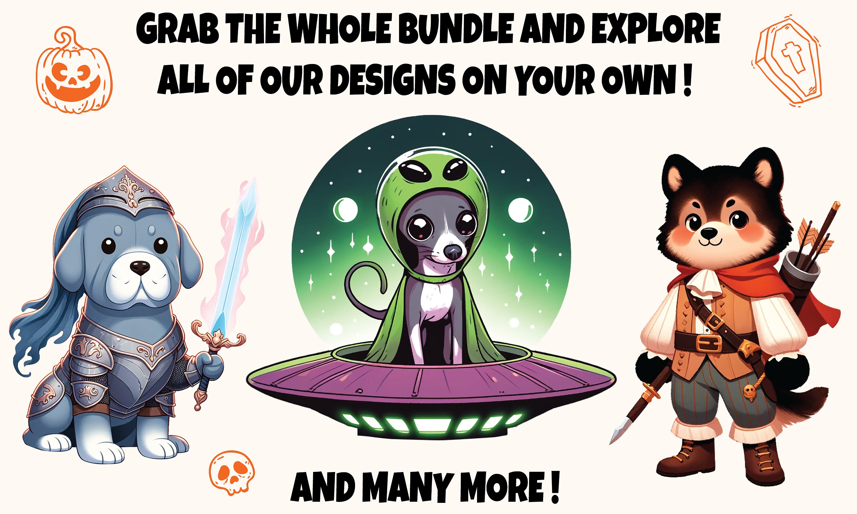 Spooky Dogs PNG Clipart Bundle 200 High Quality 300DPI Images ...