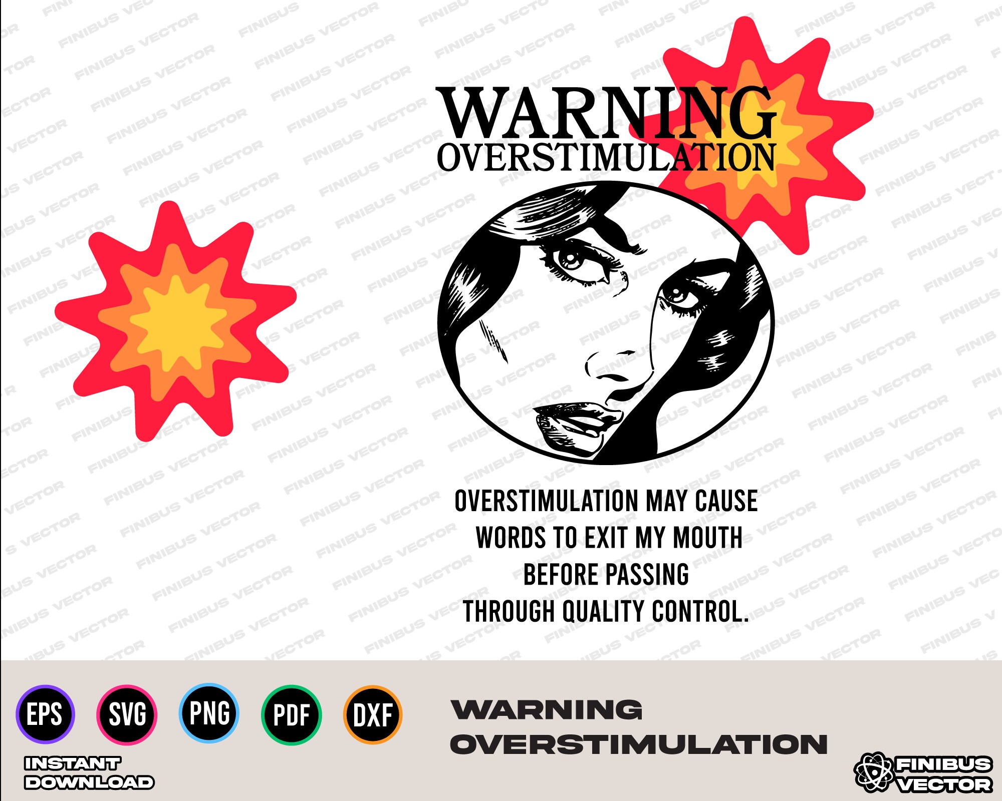 Warning Overstimulation SVG Adult Humor Overstimulted Girl - Etsy