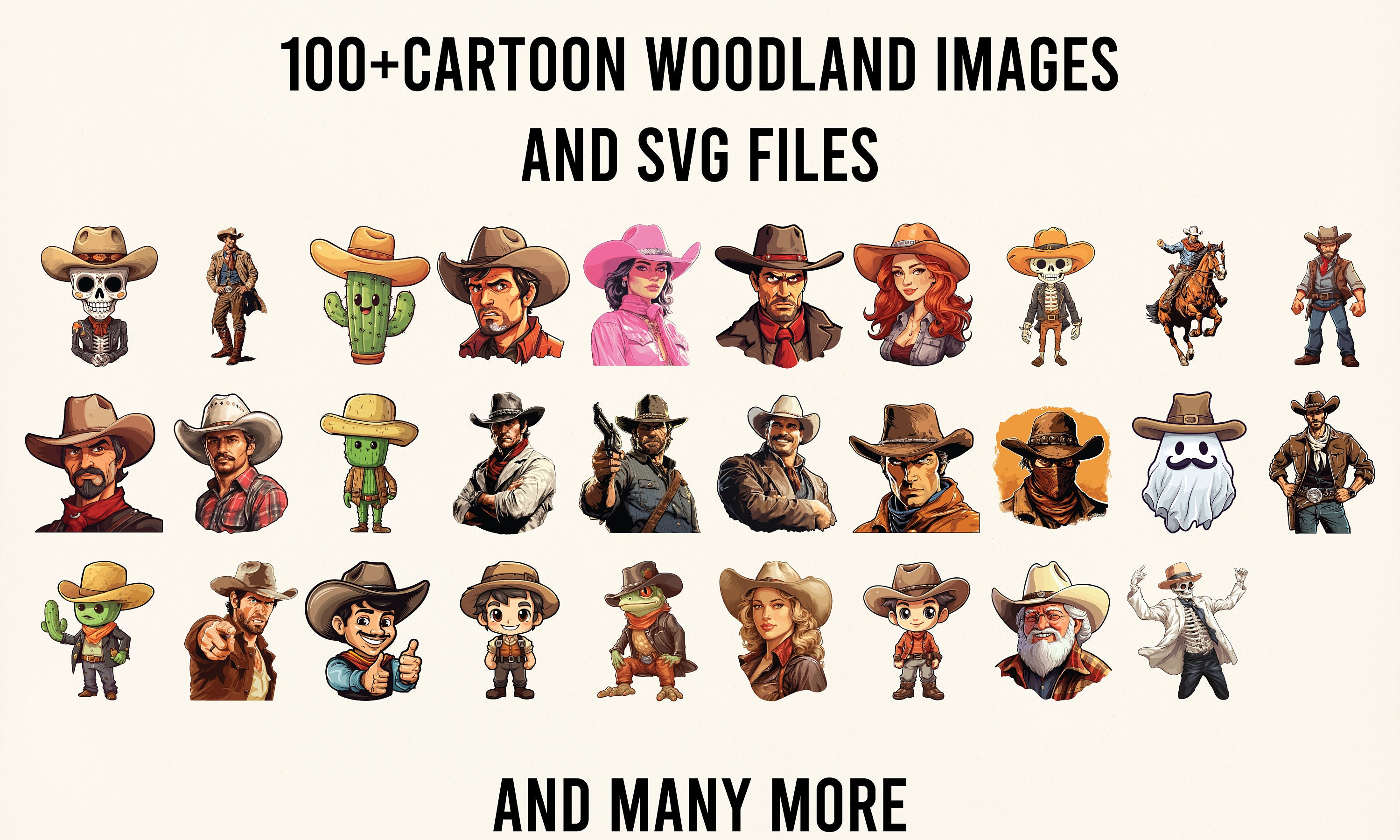 300+ Wild West Bundle Western Clipart Texas Horse Ranch Cowboy Bundle ...