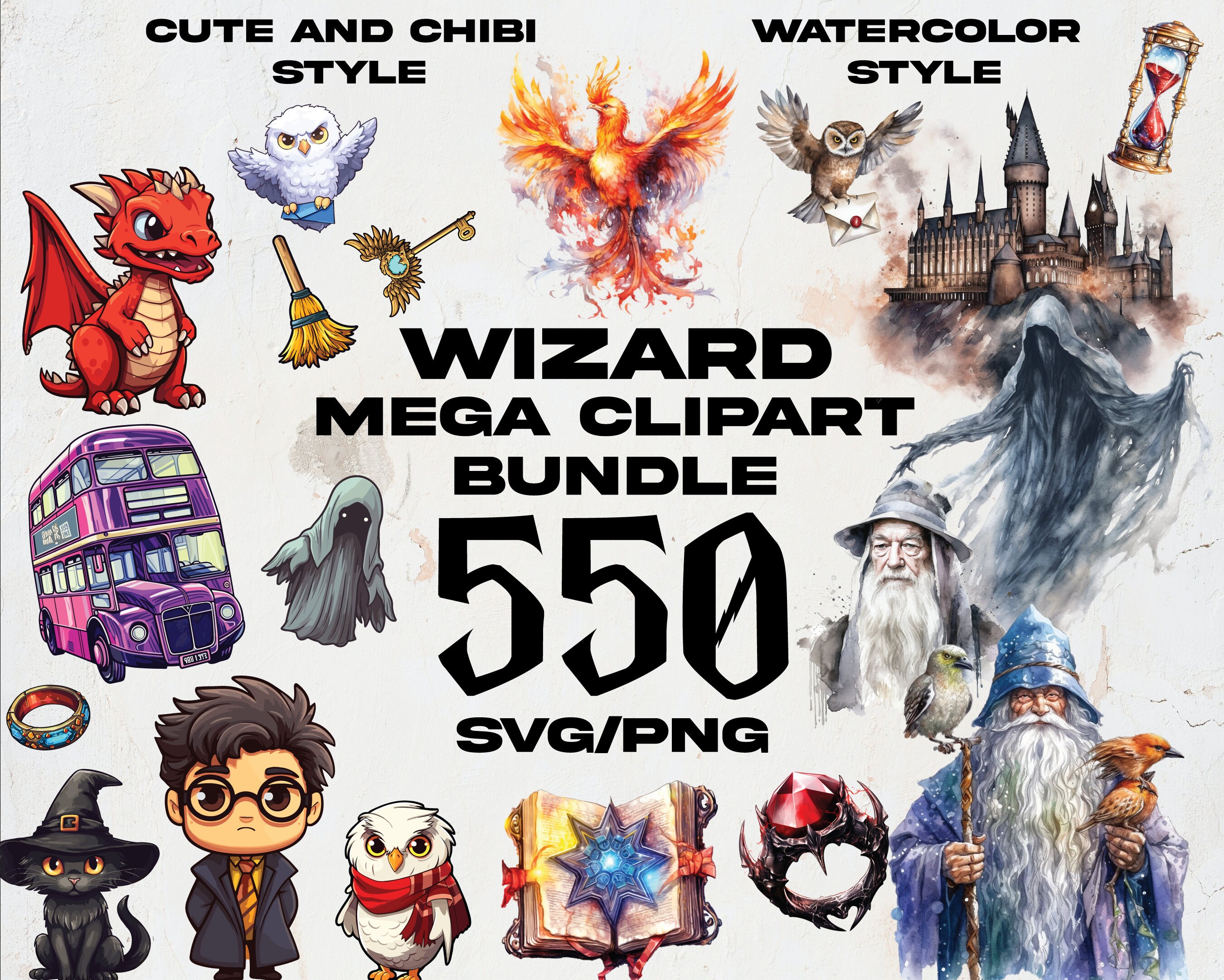 550+ Mega Wizard Clipart Bundle | Commercial Use | 450+ Clip Art Images ...