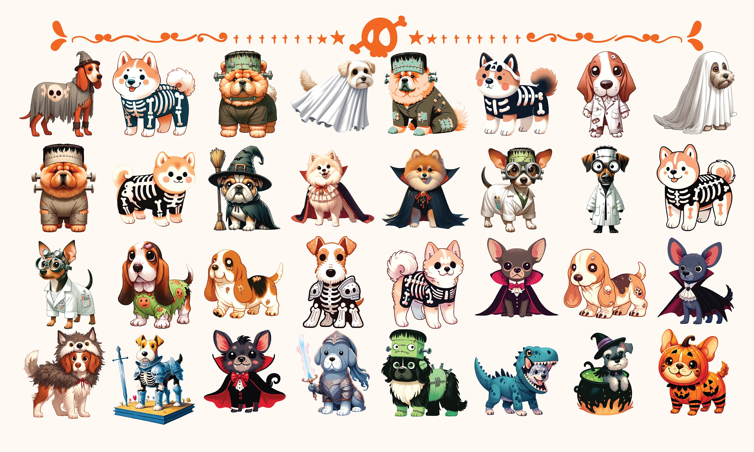 Spooky Dogs PNG Clipart Bundle 200 High Quality 300DPI Images ...