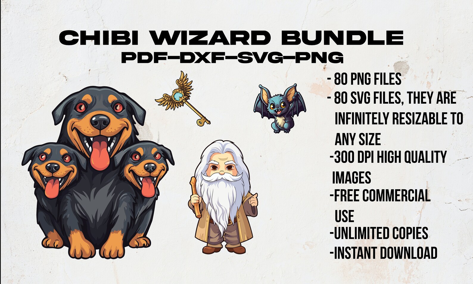 Chibi Wizard School Clipart Cute Witch Illustration Sticker Use Kawaii ...